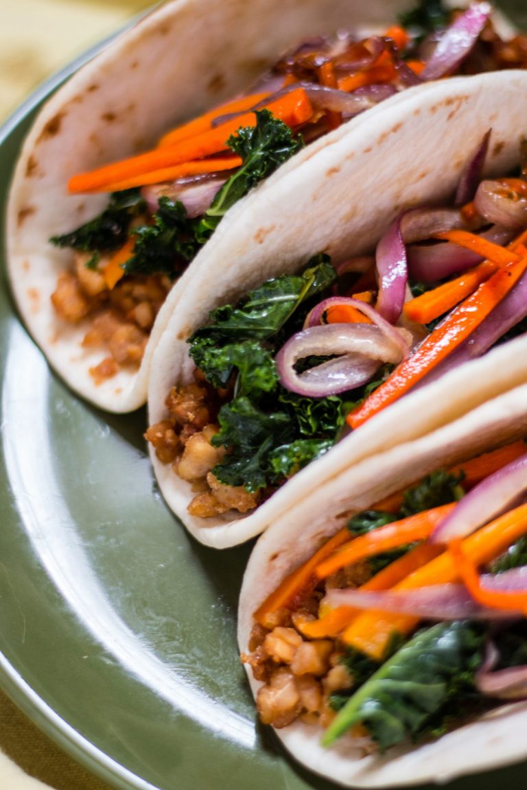 Fall Tacos with Maple Tempeh and Pumpkin Crema - The Nut-Free Vegan