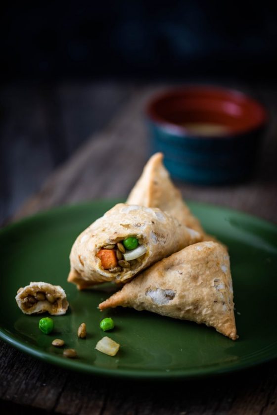 Sweet Potato and Lentil Samosas - The Nut-Free Vegan
