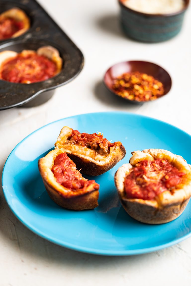 Beyond Beef Mini Chicago-Style Pizzas - The Nut-Free Vegan